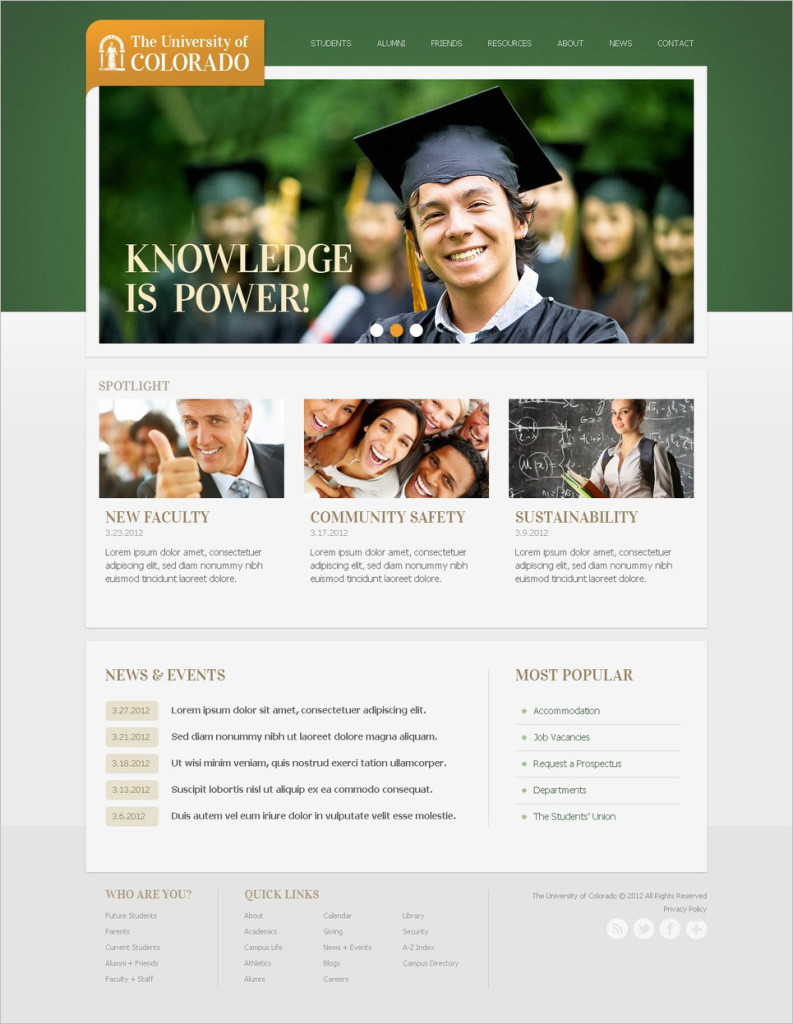 22+ Best University Website Templates PSD Free Download