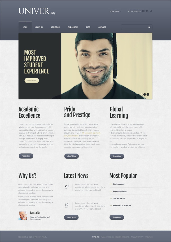 22+ Best University Website Templates PSD Free Download
