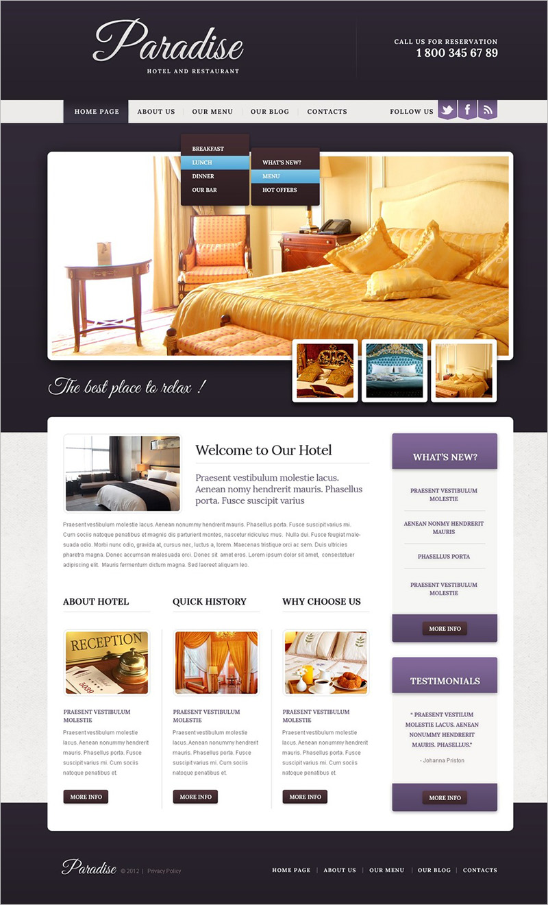 12+ Best Drupal Hotel Themes Free Website Templates