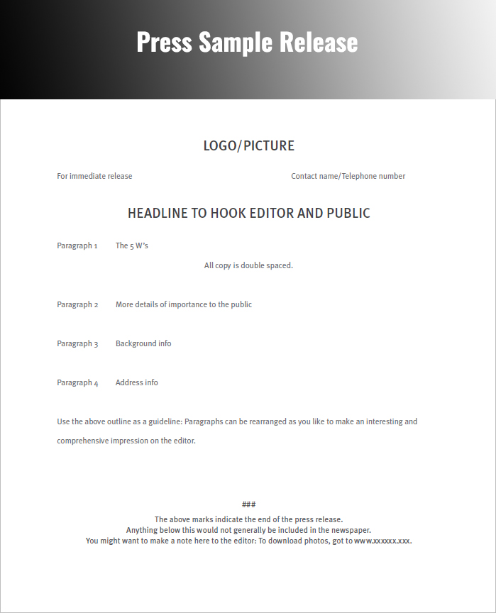 Press Release Templates Free Word, PDF, Doc Formats