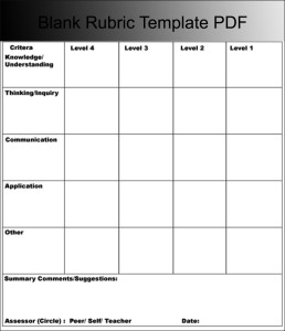 7+ Rubric Templates Free PDF, Word, Excel Formats