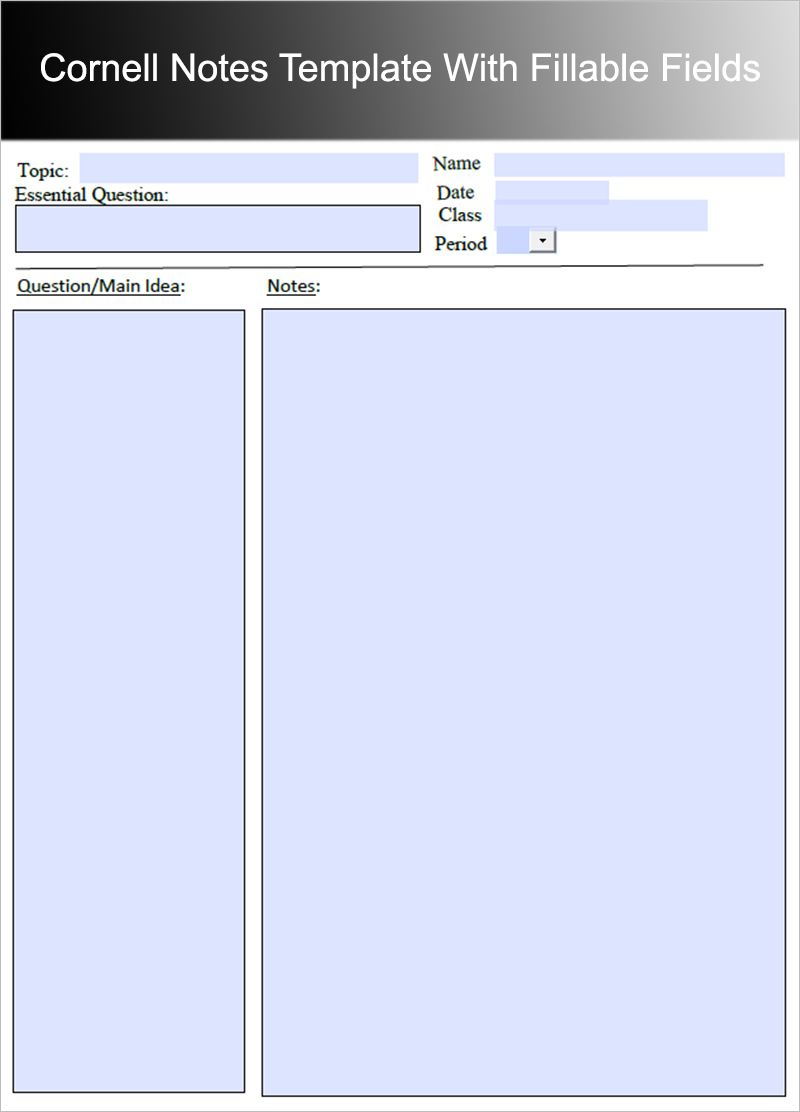 8+ Printable Cornell Notes Templates Free Word, PDF Format