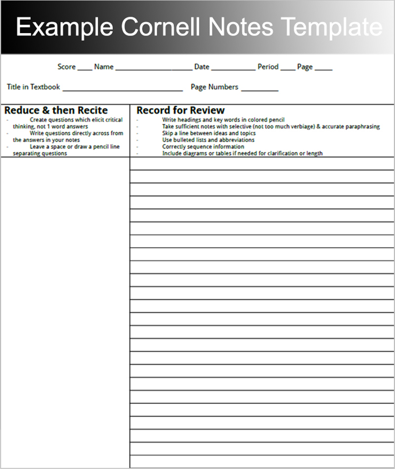 8+ Printable Cornell Notes Templates Free Word, PDF Format