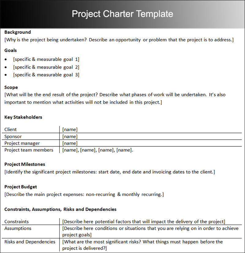 8+ Project Charter Templates Free Word, PDF, Excel Formats