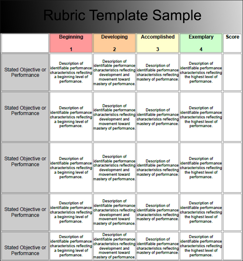 7+ Rubric Templates Free PDF, Word, Excel Formats