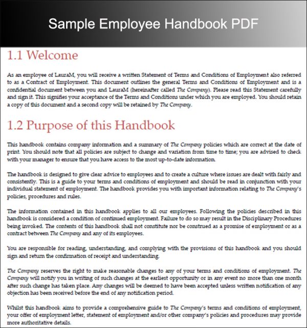 10+ Employee Handbook Templates Free Word, PDF, Doc Samples