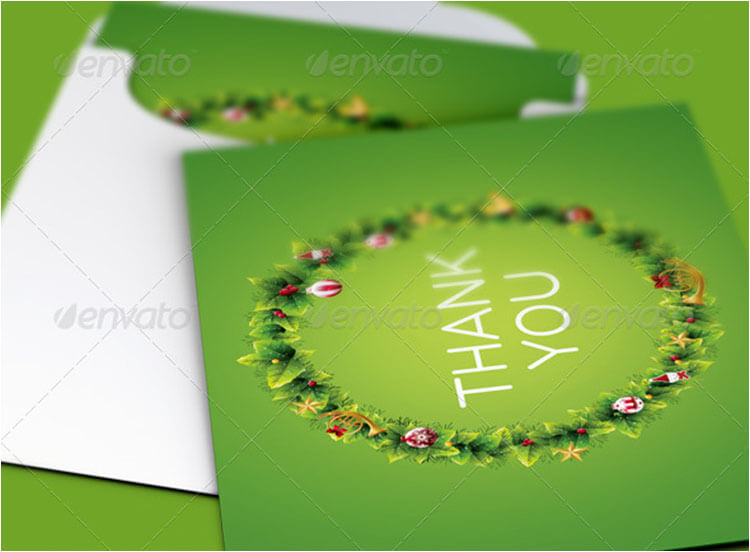 18+ Printable Christmas Thank You Card Templates Free Design Ideas