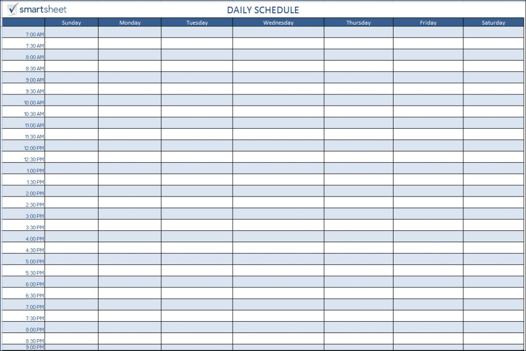 31+ Daily Work Schedule Templates Free PDF, Excel, Word Download