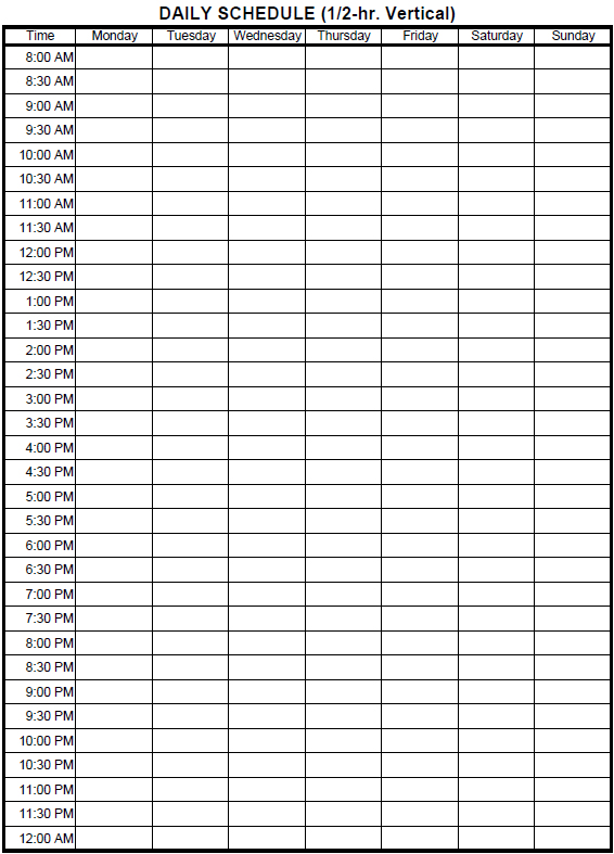 31+ Daily Work Schedule Templates Free PDF, Excel, Word Download