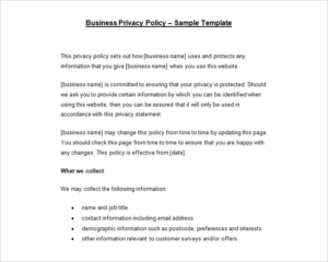 13+ Privacy Policy Templates | Free PDF Samples, Examples