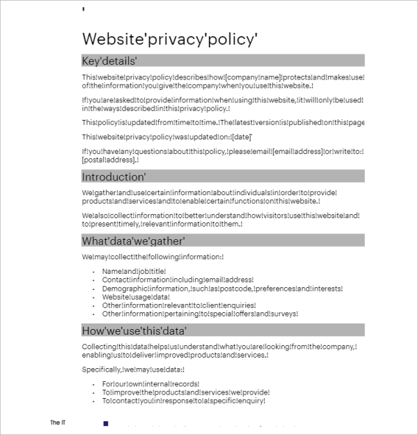 13+ Privacy Policy Templates | Free PDF Samples, Examples