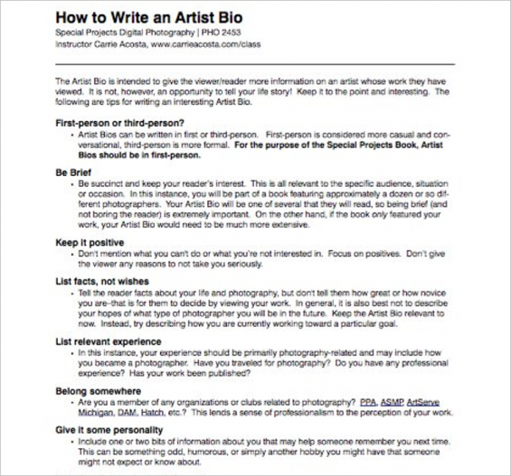 46+ Sample Biography Templates Free Word, Doc Examples