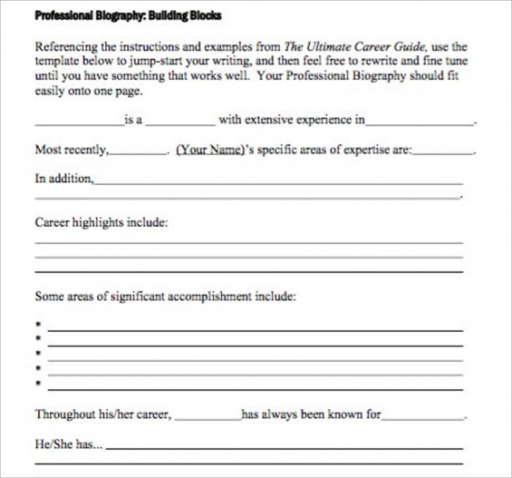 46+ Sample Biography Templates Free Word, Doc Examples