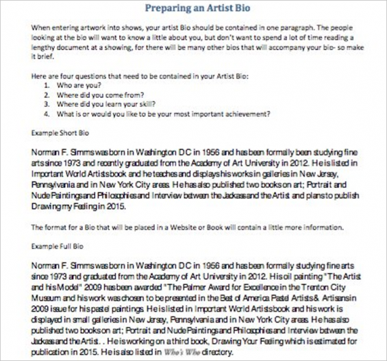 46+ Sample Biography Templates Free Word, Doc Examples