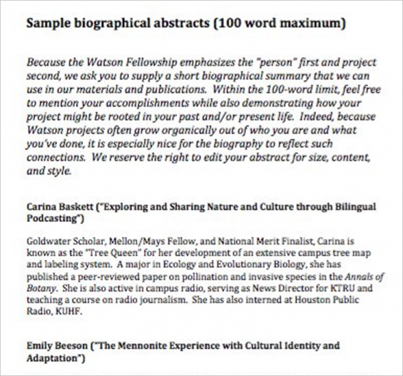 46+ Sample Biography Templates Free Word, Doc Examples