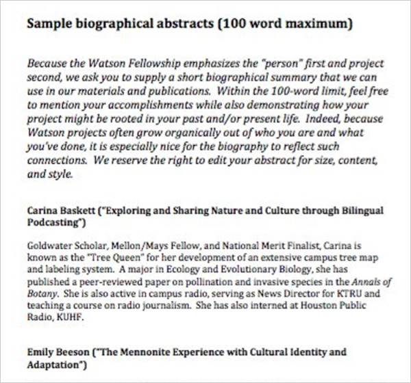 46+ Sample Biography Templates Free Word, Doc Examples