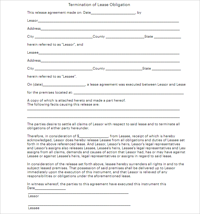 28+ Lease Termination Letter Template Free Word, PDF, Format Examples