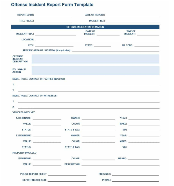 24+ Printable Police Report Templates Free PDF, Word Formats