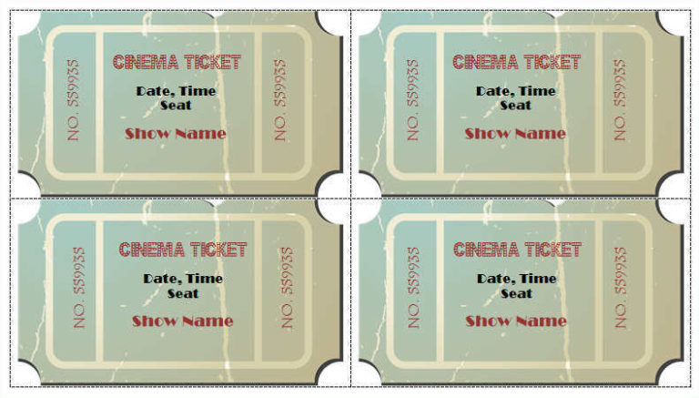 30+ Free Movie Ticket Templates Printable Word Formats