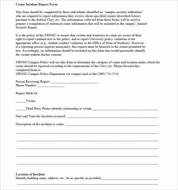 24 Printable Police Report Templates Free Pdf Word Formats