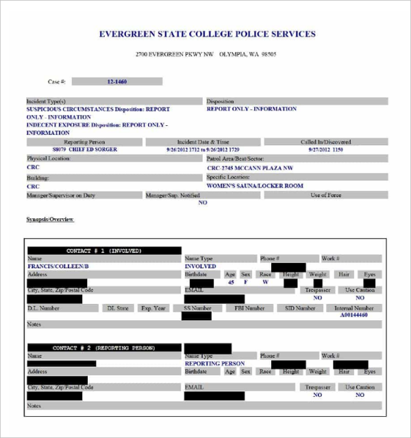 24+ Printable Police Report Templates Free PDF, Word Formats