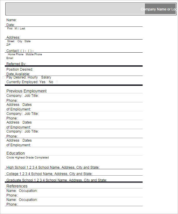 18+ Job Application Form Template Free Word, PDF, Excel Formats