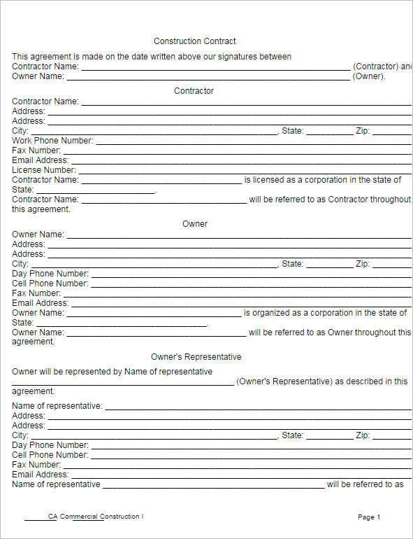 28+ Construction Contract Form Templates Free PDF, Doc, Word Samples