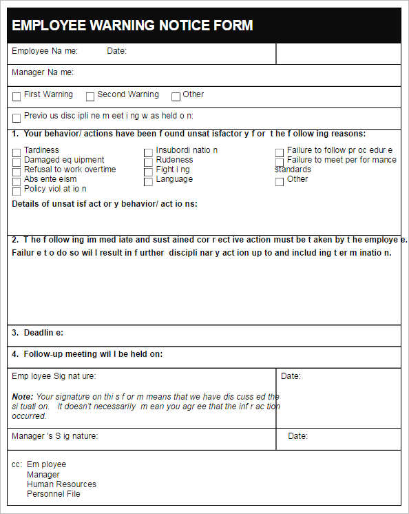 26+ Employee Write Up Form Templates - Free Word,