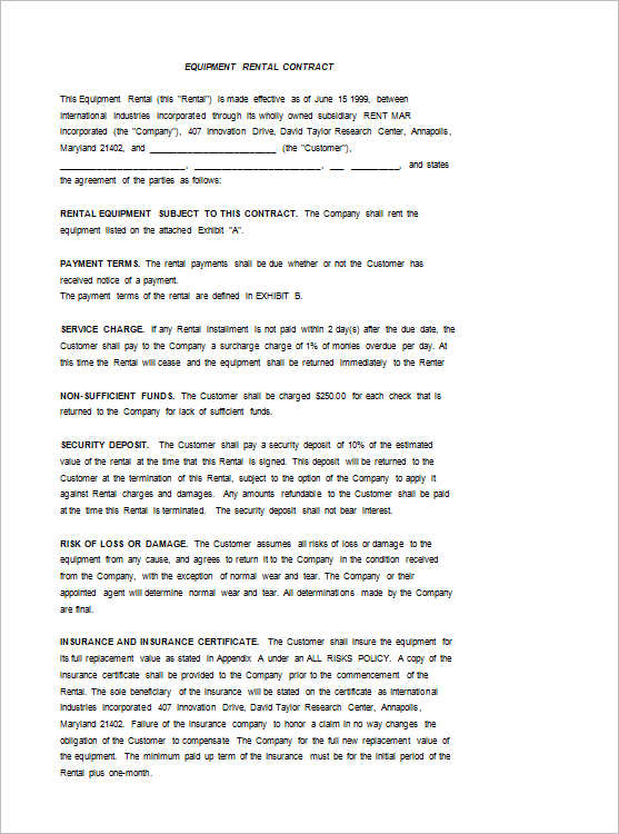 29+ Rental Agreement Forms Free Word, PDF Templates