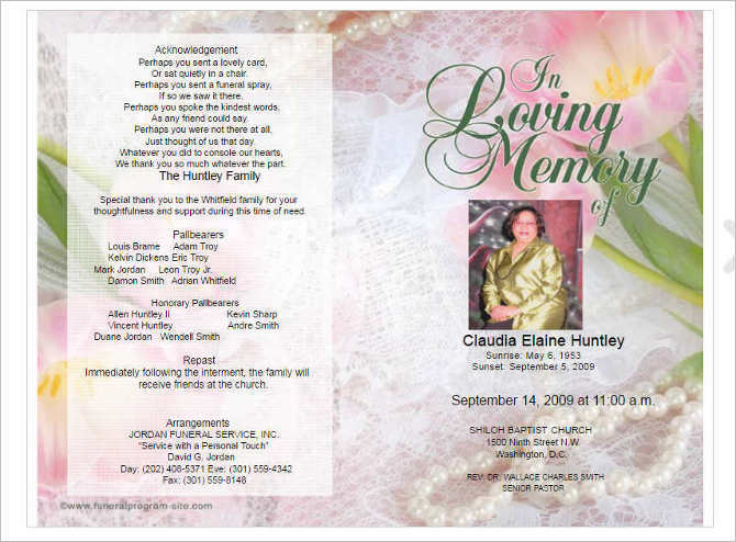 9+ Funeral Program Templates Free Word, PDF, PSD Formats