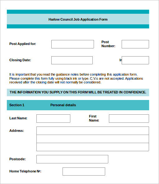 18+ Job Application Form Template Free Word, PDF, Excel Formats