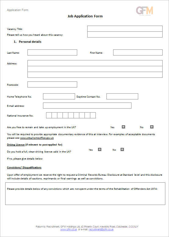 18+ Job Application Form Template Free Word, PDF, Excel Formats