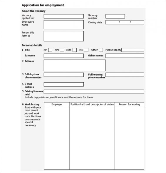 22+ Employee Application Form Templates Free PDF, Word Formats