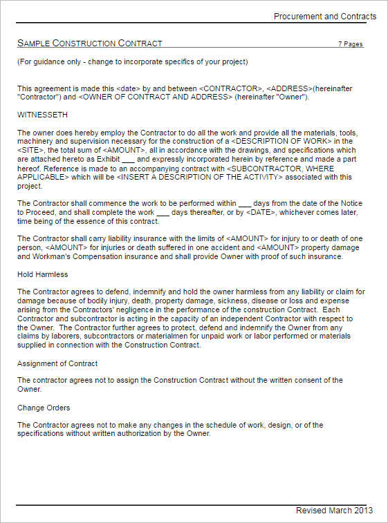 28+ Construction Contract Form Templates Free PDF, Doc, Word Samples