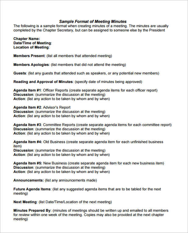 36+ Free Meeting Minutes Templates Word, PDF, Docs