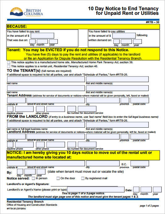 12+ Eviction Notice Templates Free Word, PDF Formats
