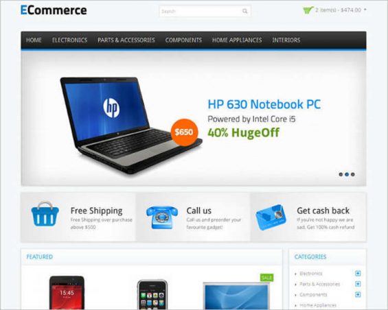 PHP Ecommerce Website Templates || Free & premium