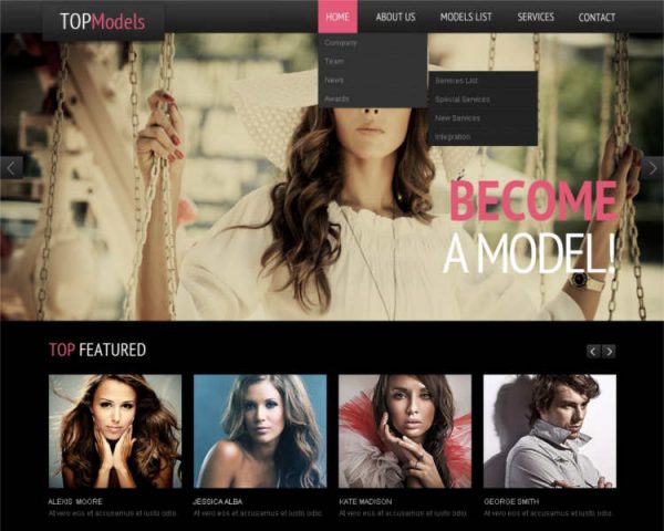 45+ Model Agency Website Templates Free Website Themes
