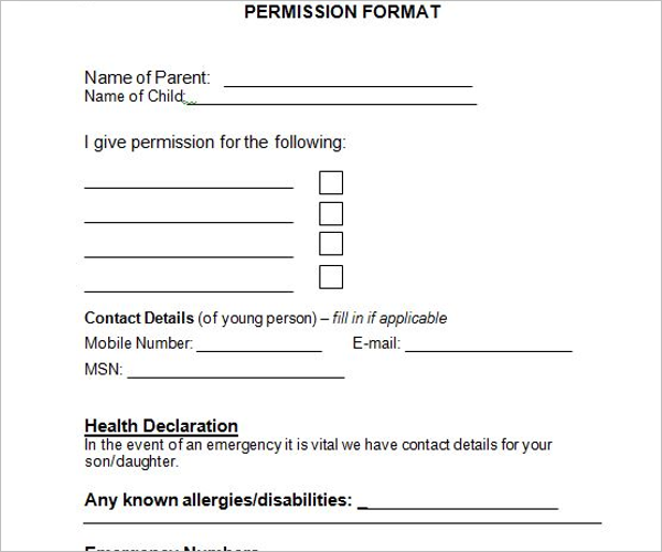 36+ Permission Slip Templates Free PDF, Doc Formats