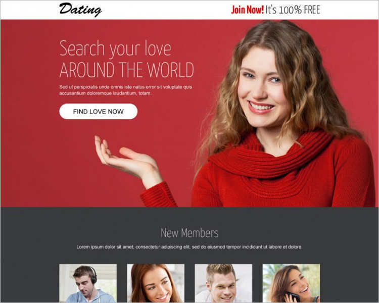 9+ Free Dating Landing Page Templates