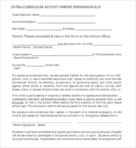 36+ Permission Slip Templates Free PDF, Doc Formats