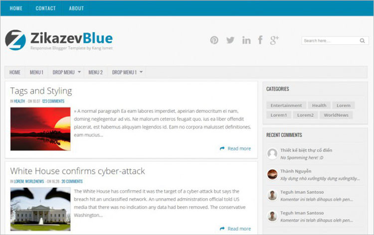 15+Blue Blogger Templates Free & Premium Themes