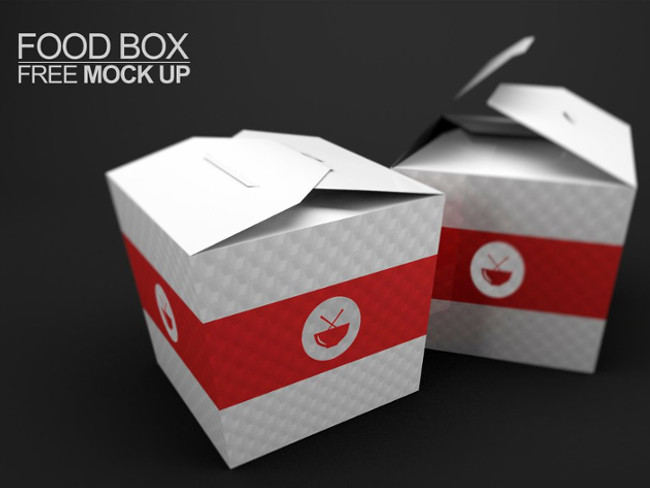 102+ Realistic Food Box Mockups Free PSD Templates