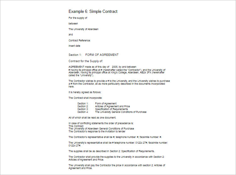 8+ Contract Templates Free Word, PDF, Doc Formats