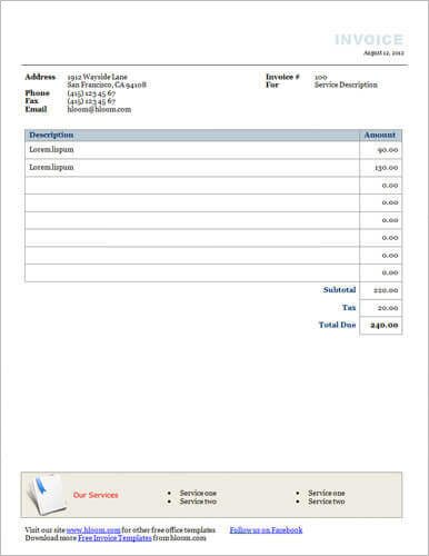 17+ Service Invoice Templates Free PDF, Word, Excel Formats