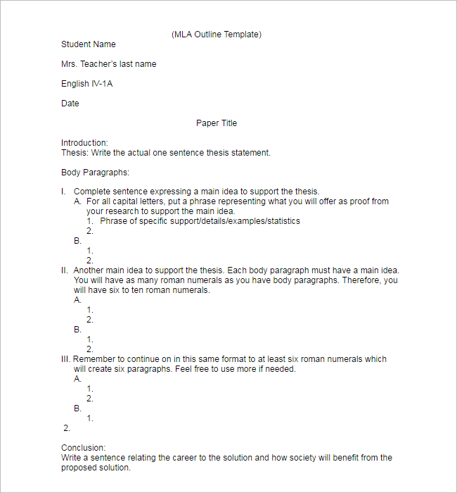 11+ Free Outline Templates Word, PDF Example Formats