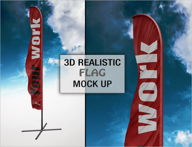 32+ Flag Mockup Templates Free PSD Vector Templates