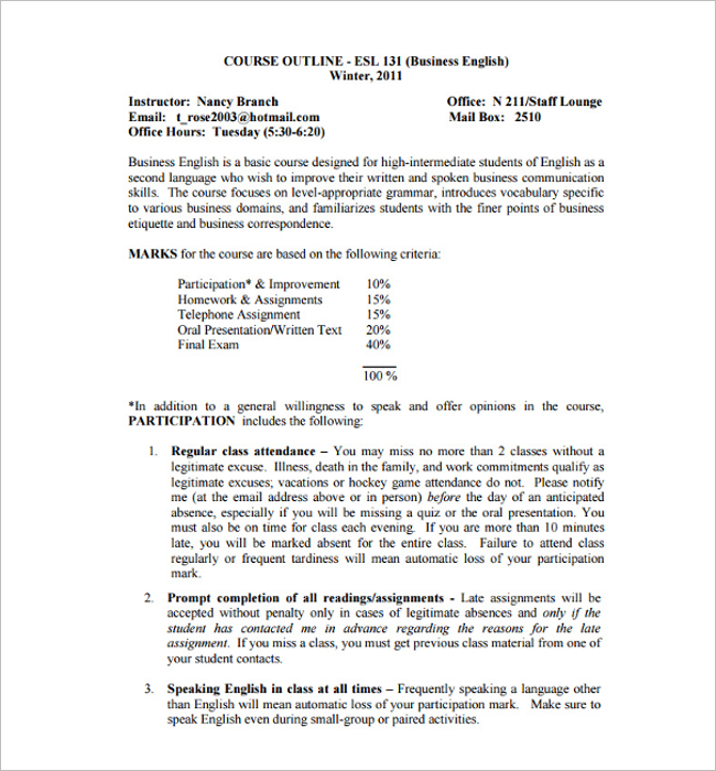 11+ Free Outline Templates Word, PDF Example Formats