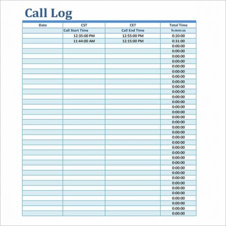 16+ Call Log Templates Free Word, Excel, PDF Formats