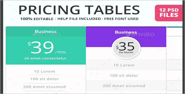 30+ Multipurpose Pricing Table Designs Free Examples